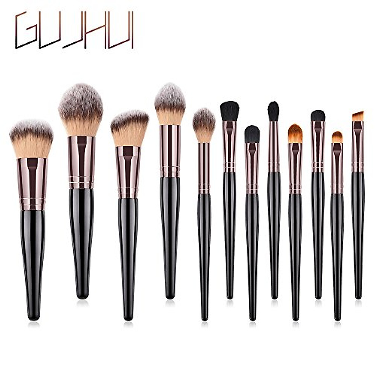 12PCS Wooden Foundation Cosmetic Eyebrow Eyeshadow Brush Makeup Brush Sets