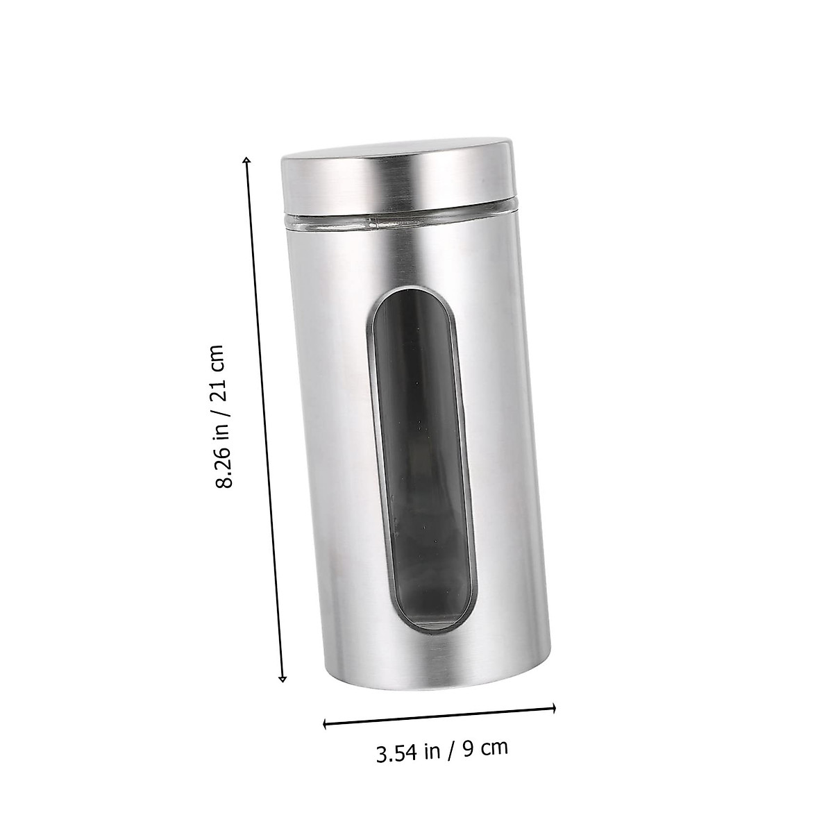 OKUMEYR 1Pc Glass Stainless Steel Airtight Storage Bottle for Kitchen Versatile Food Storage Container with Lid for Household Use for Storing Spices Snacks and More