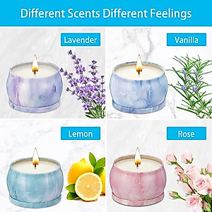 4 Pack Scented Candles Gift Set for Women, chfine 4.4oz Soy Wax Portable Jar Candles with Essential Oils for Bath, Aromatherapy Candles for Home, Ideal for Mothers Day, Birthday, Christmas, Holiday