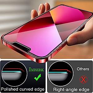 IMBZBK 3 Pack Screen Protector for iPhone 13 Tempered Glass with 3 Pack Camera Lens Protector, Accessories 9H Anti Scratch for Apple 13, 2.5D Curved, Case Friendly, Transparent