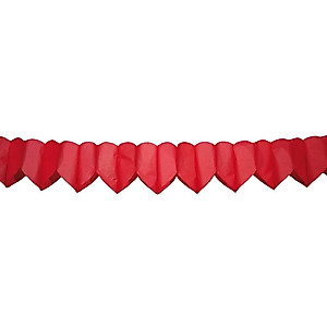 Heart Garland 6 m Red Flame Retardant