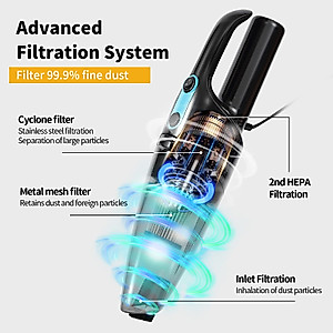 EFUSVAC Corded Vacuum Cleaner, 4 in 1 Lightweight Handheld Stick Vacuum Cleaner for Pet Hair Hard Floor and Carpet, 12KPa Powerful Suction with 400W Motor