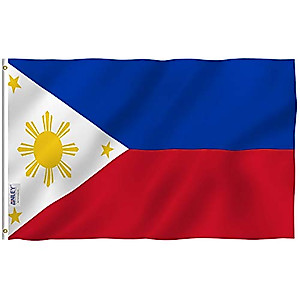 Anley Fly Breeze 3x5 Foot Philippines Flag - Vivid Color and Fade Proof - Canvas Header and Double Stitched - Filipino Philippine National Flags Polyester with Brass Grommets 3 X 5 Ft