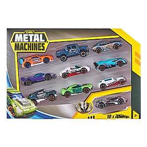 Metal Machines Mini Racing Car Toy Series 2 by ZURU (10 Pack) Collectible Mini Vehicle Toy Cars for Boys Kids Gift Set (Styles May Vary)