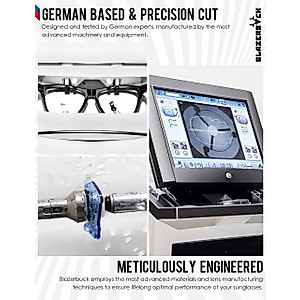 BLAZERBUCK Anti-salt Polarized Replacement Lens for Oakley Flak 2.0 XL OO9188 - Black & Silver Chrome