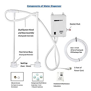 110V Drinking Water Pump for 5 Gallon Bottle Dispenser Pump System for Refrigerator Ice Maker Coffee Machine Faucet (Classic- Dual Inlet)