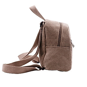 JASASCCEL Mini Backpack Corduroy Backpack Purse Casual Daypack for Women Travel Satchel Rucksack Cute Shoulder Bag