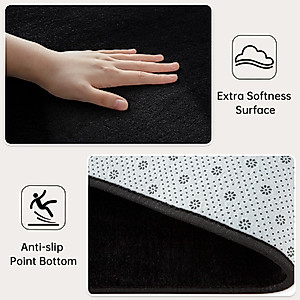 Andecor Soft Area Rug, 4x6 Black Washable Rugs for Living Room Bedroom, Indoor Fluffy Carpets for Dorm Boys Girls Kids Room Nursery Home Decorations