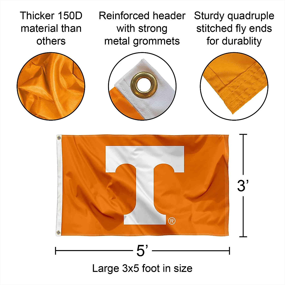 College Flags & Banners Co. Tennessee Vols Power T Flag