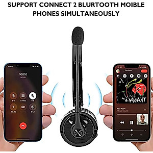 2 Pack LUXMO Bluetooth Headphones with Mic W/Noise Cancelling Great for Zoom Meetings/Skype Calls/Call Centers Operators/Truck Drivers/Any Businesses/Home Office use- Save ON This Bundle Deal!