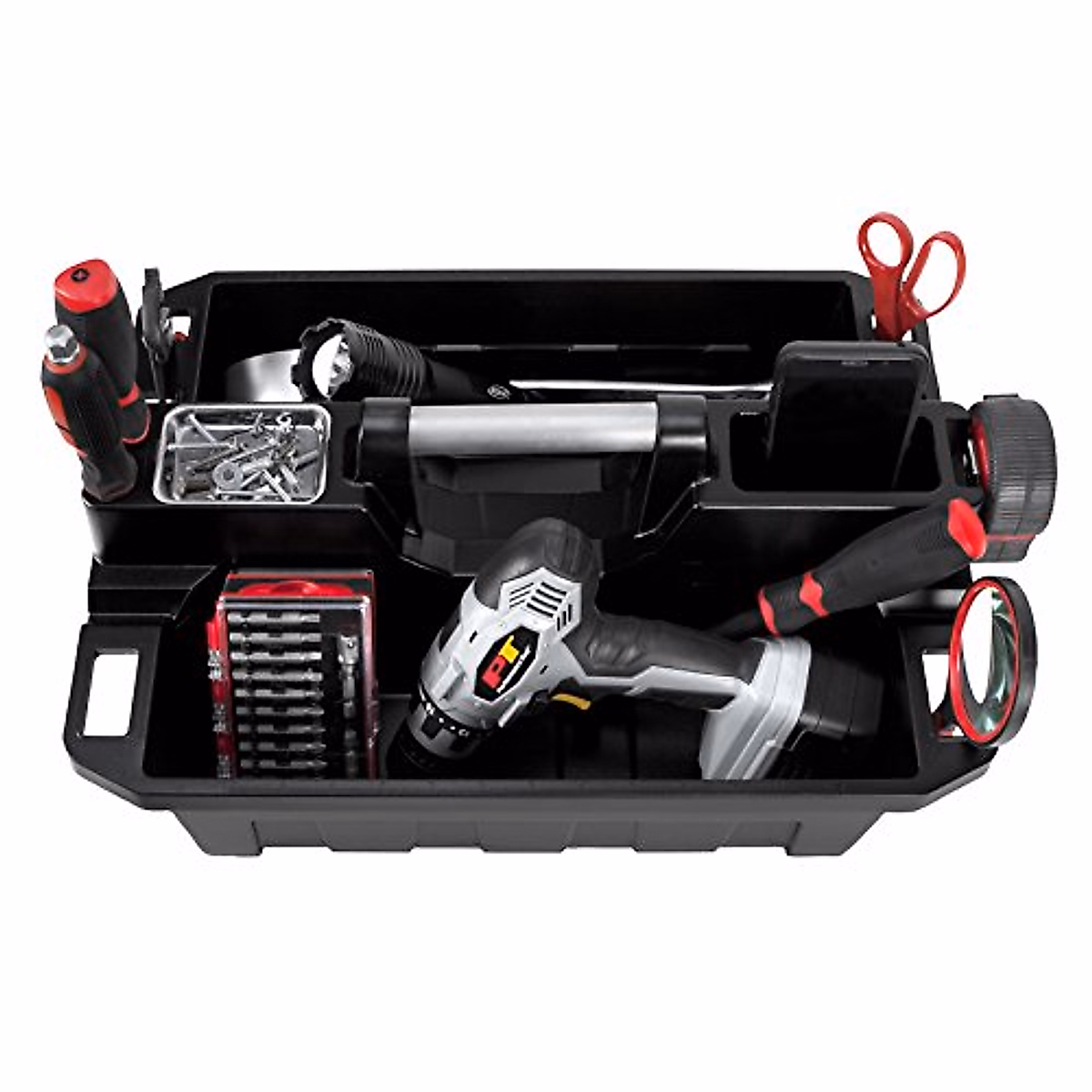 Performance Tool W88995 Portable Supply Caddy and Magnetic Utility Tool Tray,Black