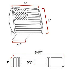 American Flag Metal Trailer Hitch Cover for 2 inch Receivers（with 5/8-Inch Pin Diameter Trailer Hitch Lock ）
