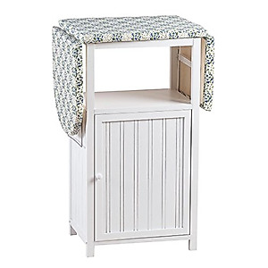 OakRidge Deluxe Ironing Board with Storage Cabinet, Perfect for Small Spaces with Extra Storage, Folding Station, Crafted with 100% Durable Wood, White Design – Measures 36.5" H x 15.5" W x 23" L