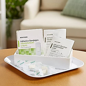 McKesson Adhesive Bandage Transparent Strip, Sterile, Silicone Adhesive, 1 in x 3 in, 10 Count, 1 Pack