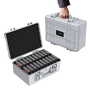 ORICO Hard Drive Case 3.5inch 20-Bay HDD/SSD Multi-Protection Storage Suitcase with Foam Hard Case Shockproof Anti-Static MoistureProof Carrying Case -PSC L20
