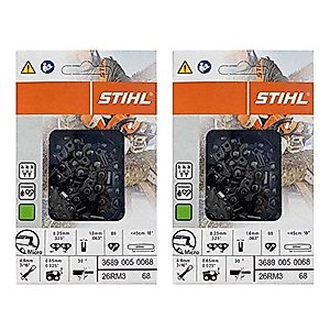 Stihl 2 Pack 26RM3 68 Drive Links Rapid Micro Chainsaw Chain 18" .325 Pitch .063 Gauge for MS 250