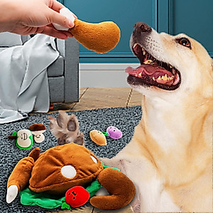 Lepawit Hide and Seek Dog Toys, Turkey Squeaky Interactive Puzzle Dog Toys for Boredom and Stimulation, Dog Enrichment Toys for Small and Medium Dogs