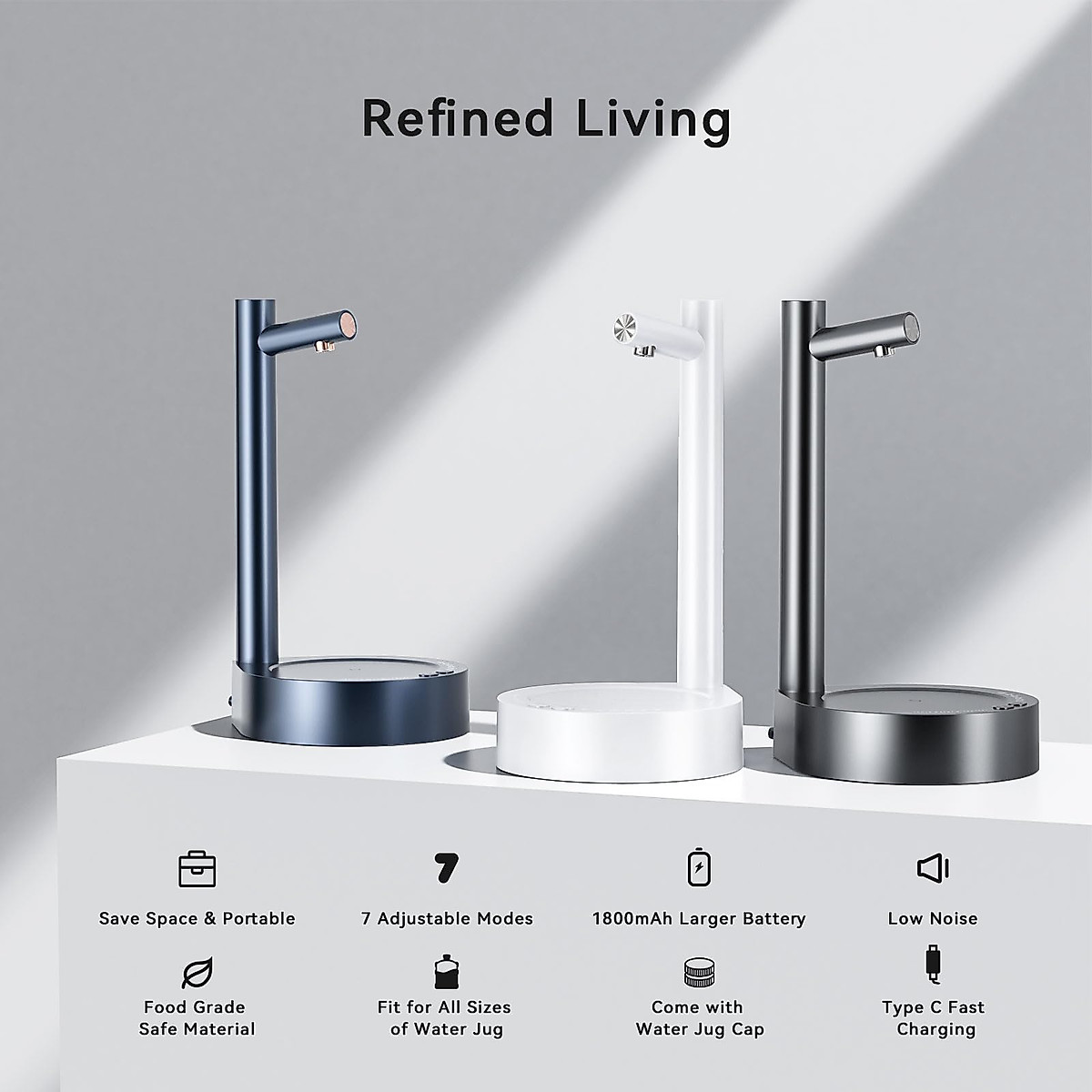 【Upgraded】 Morsatie Water Dispenser for 3 Gallon & Universal Bottles, Automatic Drinking Water Dispenser Green MSWD-Green-HB6