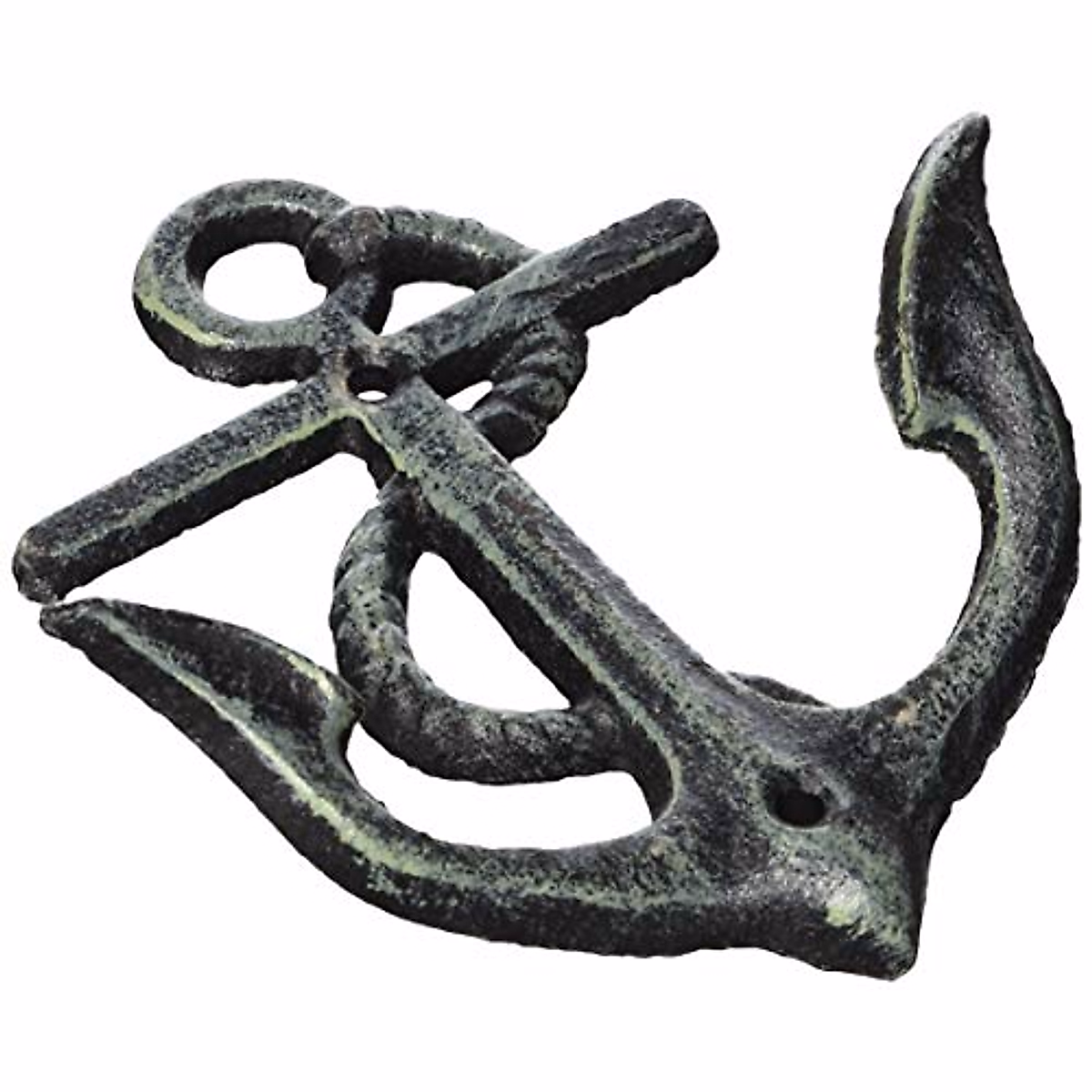 Nautical Sea Anchors Heavy Duty Wall Hooks - Set of 3 - Antique Weathered Verdigris Green Finish