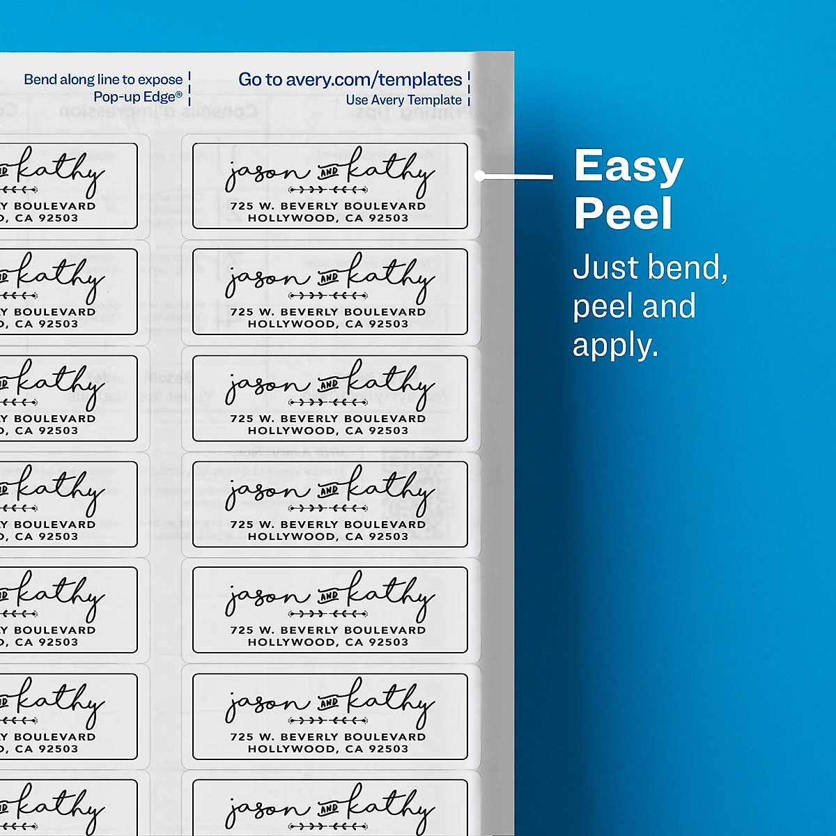 Avery 6521 Glossy Crystal Clear Address Labels for Laser & Inkjet Printers, 1" x 2-5/8", 300 Labels