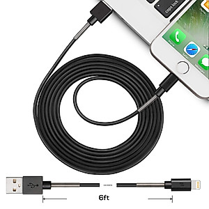 iPhone Charger Cable Sharllen Spring iPhone Lightning Cable 5Pack 6FT USB Fast Charging & Data Sync Cord Long iPhone Charging Cable Compatible iPhone Xs/Max/XR/X/8/8P/7/7P/6/6S/SE/iPad/iPod Black