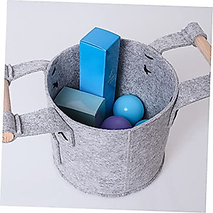 1 PC Laundry Office Cubes Felt Clothing Home Basket Bins Organizer Household Storage for Handles Large Pet Simple Farbric Wooden with Sundries Blankets Desktop Bucket Clothes