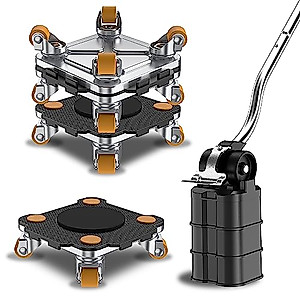 ONEON Furniture Mover Pro Set - Enhanced Dolly and Lifter with Custom TPE Wheels for Easy Furniture Lifting and Moving - Professional Tool for Effortless Furniture Transport (Black)