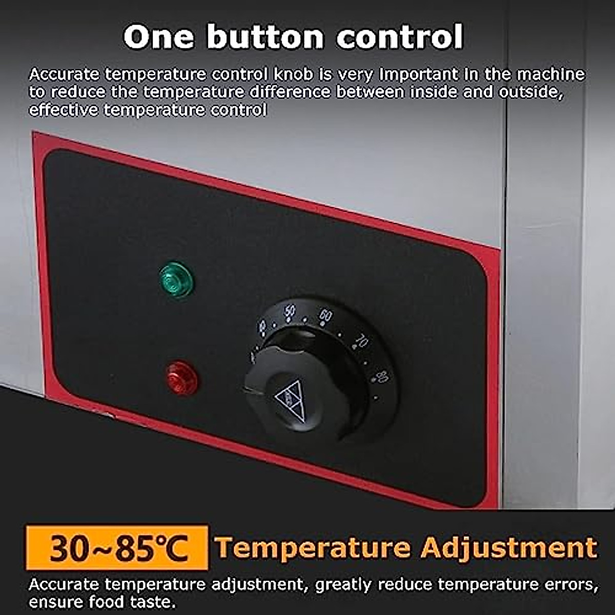 KFJZGZZ Countertop Food Warmer Stainless Steel Buffet Warmer, 4 Tray Temperature Range 30-85 °C, Electric Commercial Food Warmer Containers with Covers, Drain Tap for Catering and Restaurants