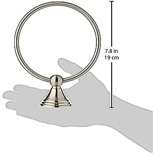 Amazon Basics Modern Towel Ring, S-Shape, 6.3-inch Diameter, Satin Nickel