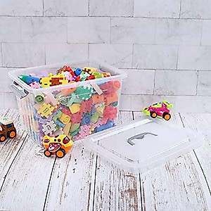 Innouse 12 Qt Storage Container with Lid, 1 Pack Latching Box, Clear Bin with Handle