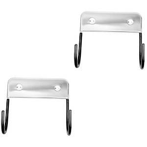 LIFKOME 2pcs washcloth Holder Black Hooks Black Metal Shelf Wall Towel Clothes Mount Ironing Board Bracket Electric Iron Holder Electric Iron Organizer Ironing Doard Shelf Hanger