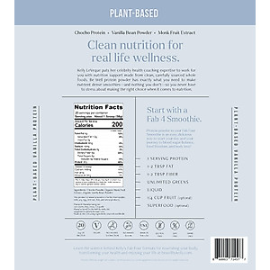 Be Well by Kelly Vanilla Plant-Based Protein Powder, Vegan 20G of Protein & 8G of Fiber (3 Ingredients, 20 Servings) 9 Amino Acids + 3 BCAAs No Soy, No Dairy, Stevia-Free, No Sugar Added 1.68lb 760g