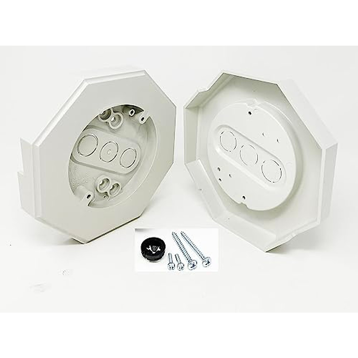 iMBAPrice 8141-1 Vertical Siding Lamp Octagon Mounting Kit with Built-in Box for 1/2 Inch (0.5") Outdoor Vertical Siding Lap