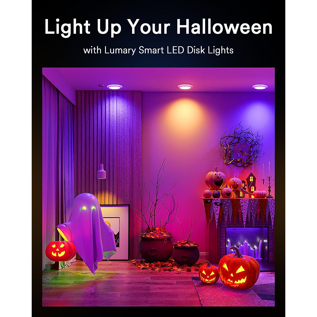 Lumary Smart WiFi Recessed Lights 5/6 Inch Can Lights, Smart LED Flush Mount Ceiling Lights, Dimmable RGBWW Surface Mount Disk Lights Work with Alexa/Google Assistant-ETL Listed