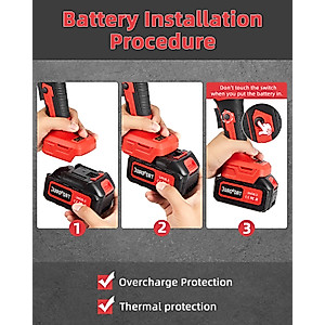 21v Cordless Power Angle Grinder Tool, 9500RPM Brushless 3-Variable-Speed Electric Metal Grinder with 1x4000mAH Battery&Battery Indicator, Cutting Wheels, Flap Disc and Auxiliary Handle for Metal/Wood