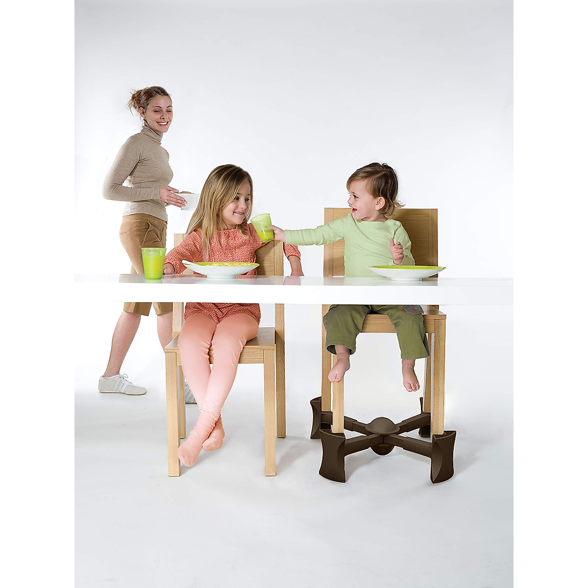 KABOOST Booster Seat for Dining Table, Chocolate - Goes Under The Chair - Portable Chair Booster for Toddlers and Grown Ups
