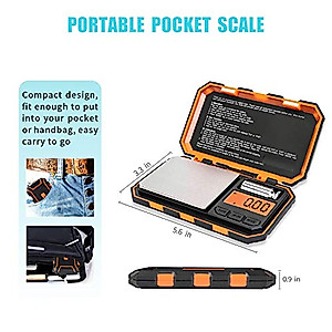 Fuzion Digital Pocket Scale, 200g x 0.01g Jewelry Gram Scale, 6 Units Conversion Mini Scale with LCD Display, Tare Function for Food, Jewelry, Medicine, Coffee (Battery Included)