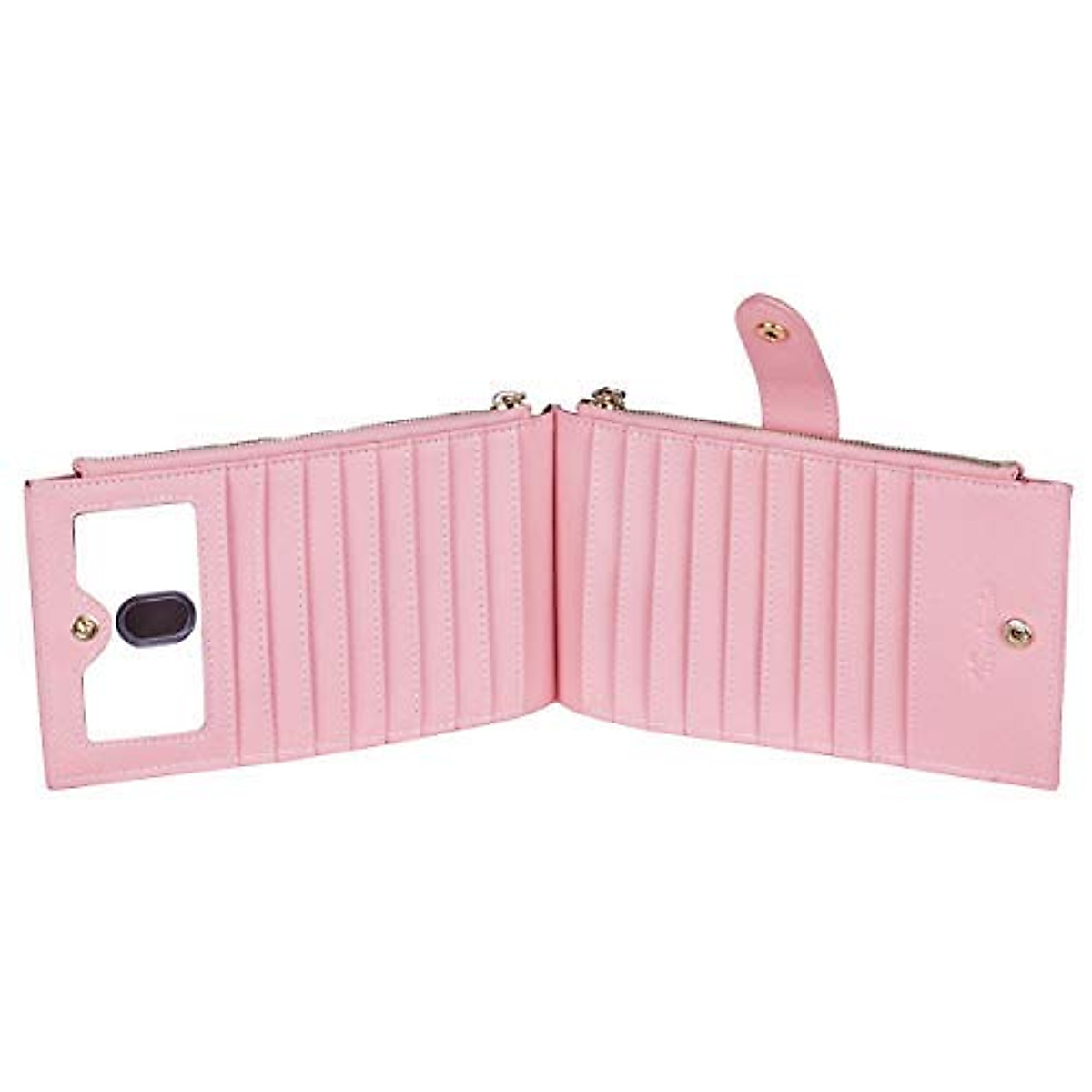 Travelambo Womens Wallet RFID Blocking Bifold Multi Card Case Wallet with Zipper Pocket Crosshatch (Pink Sakura 2191)