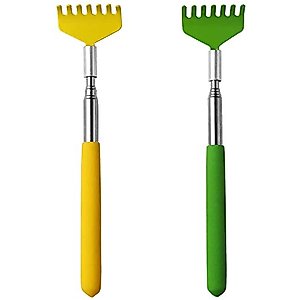 Mini Zen Sand rakes Tool Decoration Garden Sand rake feng Shui Decoration for Home Office 2 Pieces(Yellow + Green)