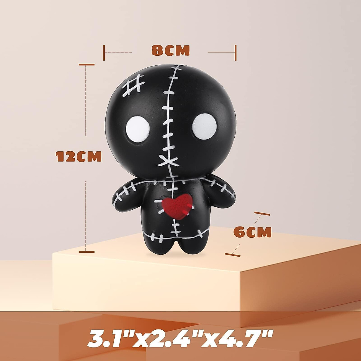 Anboor 4.7" Voodoo Dolls Squishies Cute Ghost Doll Stress Relief Kawaii Soft Slow Rising Squeeze Toys for Kids Adults Idea Stress Relief Kid's Toys