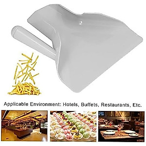 Multipurpose Scooper: Gray French Fry Scoop Chip Popcorn Bagger & Ice Candy Desserts Scoop – Commercial Fry Bagger with Right Handle for Snacks and More