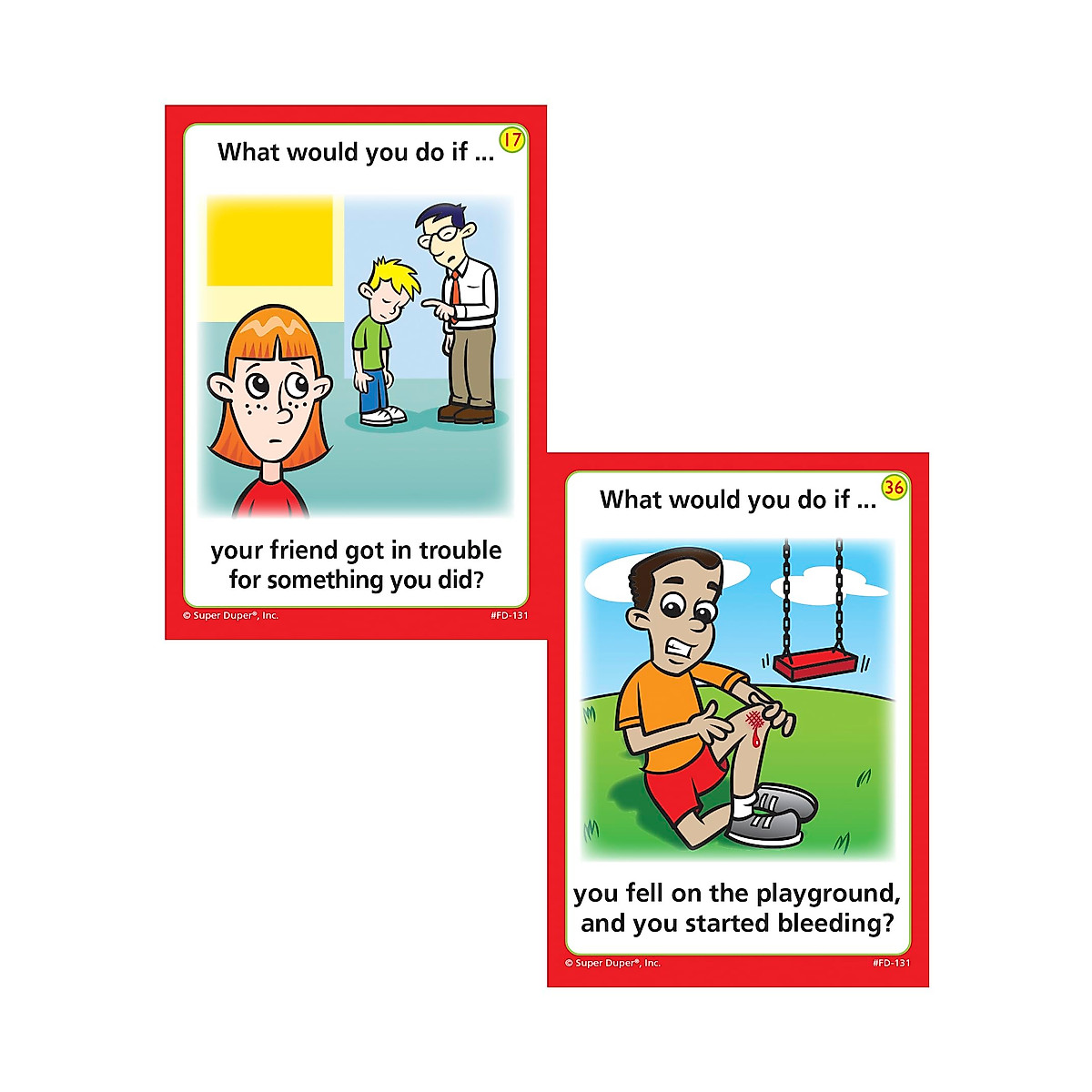 Super Duper Publications | What Would You Do at School If… Fun Deck | Social Skills Flash Cards | Educational Learning Materials for Children