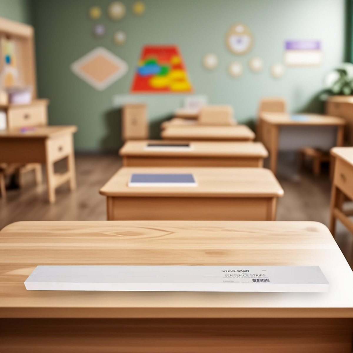 School Smart Ruled Sentence Strips, 3 x 24 Inches, White, Pack of 100,6471