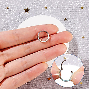 Longbeauty 16G CZ Opal Hinged Segment Nose Rings Hoop 316L Surgical Steel Helix Cartilage Tragus Earrings Septum Clicker Ring 8mm 10mm