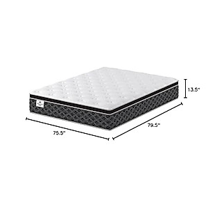 Kingsdown Euro Pillow Top Cushion Firm Innerspring Mattress King, Cool Gel Memory Foam Layer Multi-Layered Comfort Cooling Sleep Quilted Premium Luxury Bed Mattresses 13.5-Inch, Prime Owington