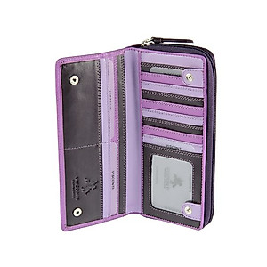 Visconti RB 55 Multi Colored Ladies Soft Leather Checkbook Wallet And Purse (Lilac Multi)