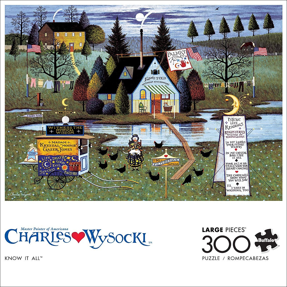 Buffalo Games - Charles Wysocki - Know it All - 300 Piece Jigsaw Puzzle for Adults -Challenging Puzzle Perfect for Game Nights - Finished Size is 21.25 x 15.00