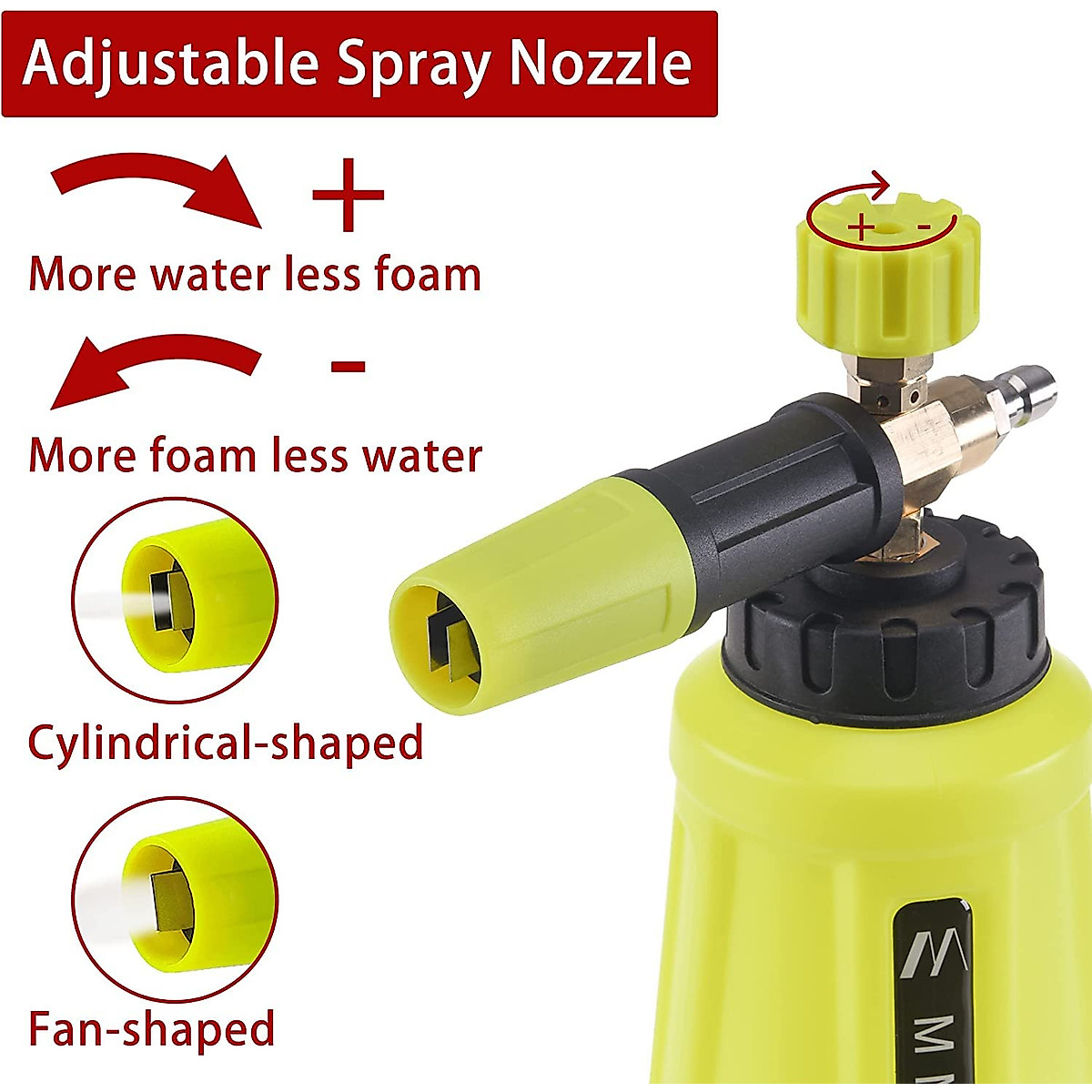 M MINGLE High Pressure Washer Gun Snow Foam Lance with Pressure Washer Hose