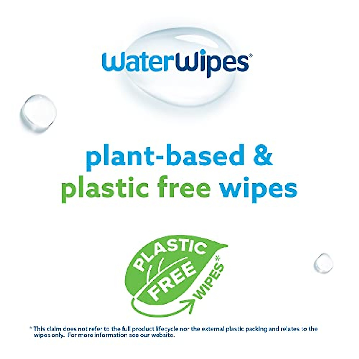 WaterWipes Plastic-Free Original Baby Wipes, 99.9% Water Based Wipes, Unscented & Hypoallergenic for Sensitive Skin, 540 Count (9 packs), Packaging May Vary