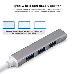 Compact in Size and Easy to Carry Type‑C USB Hub, Computer Accessories, for Smart Phones and Tablets All Types of Laptops(Gray)